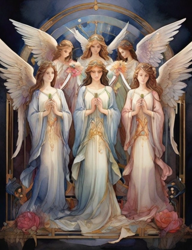 Miracle Angels Clipart, Angelic Watercolor Clipart, Whimsical Miracle ...