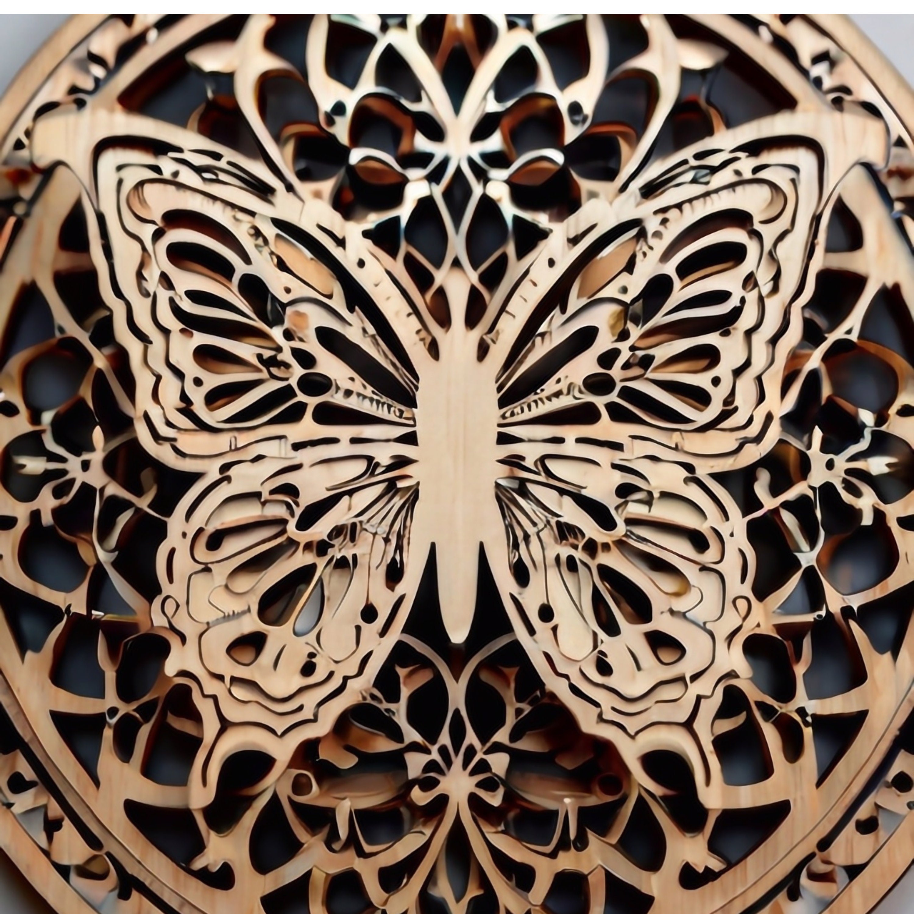 3D Butterfly Mandala SVG, Laser Cut Files, Layered Vector - Etsy