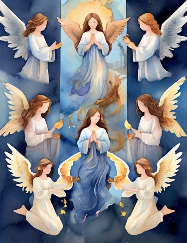 Miracle Angels Clipart, Angelic Watercolor Clipart, Whimsical Miracle ...