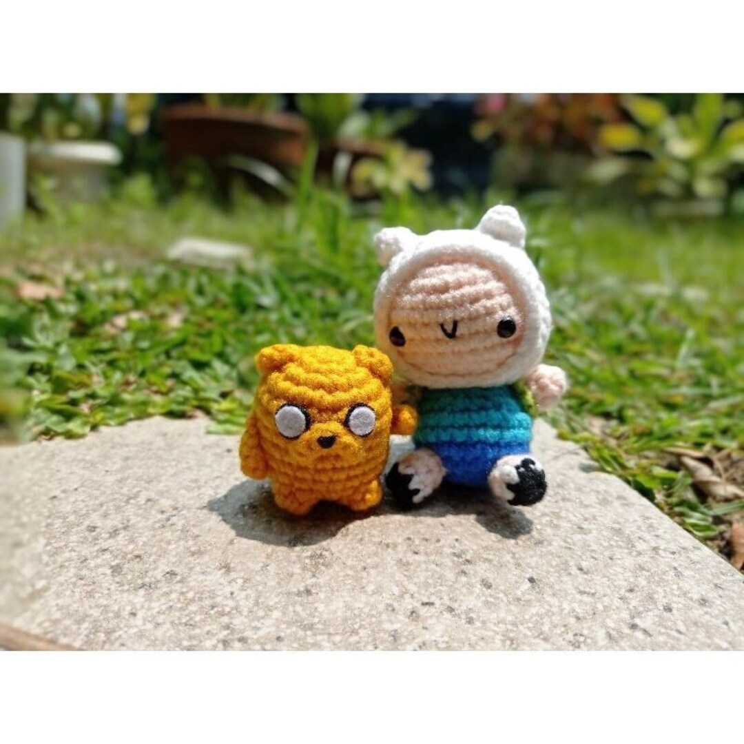 Mini Finn hecho a mano y Jake Amigurumi Crochet Plushie - Etsy España