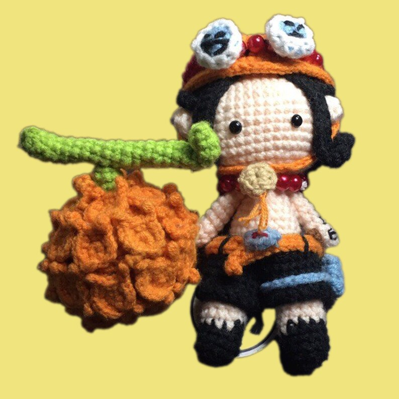 Crochet Ace and His Devil Fruit Plushie Handmade Ace One - Etsy