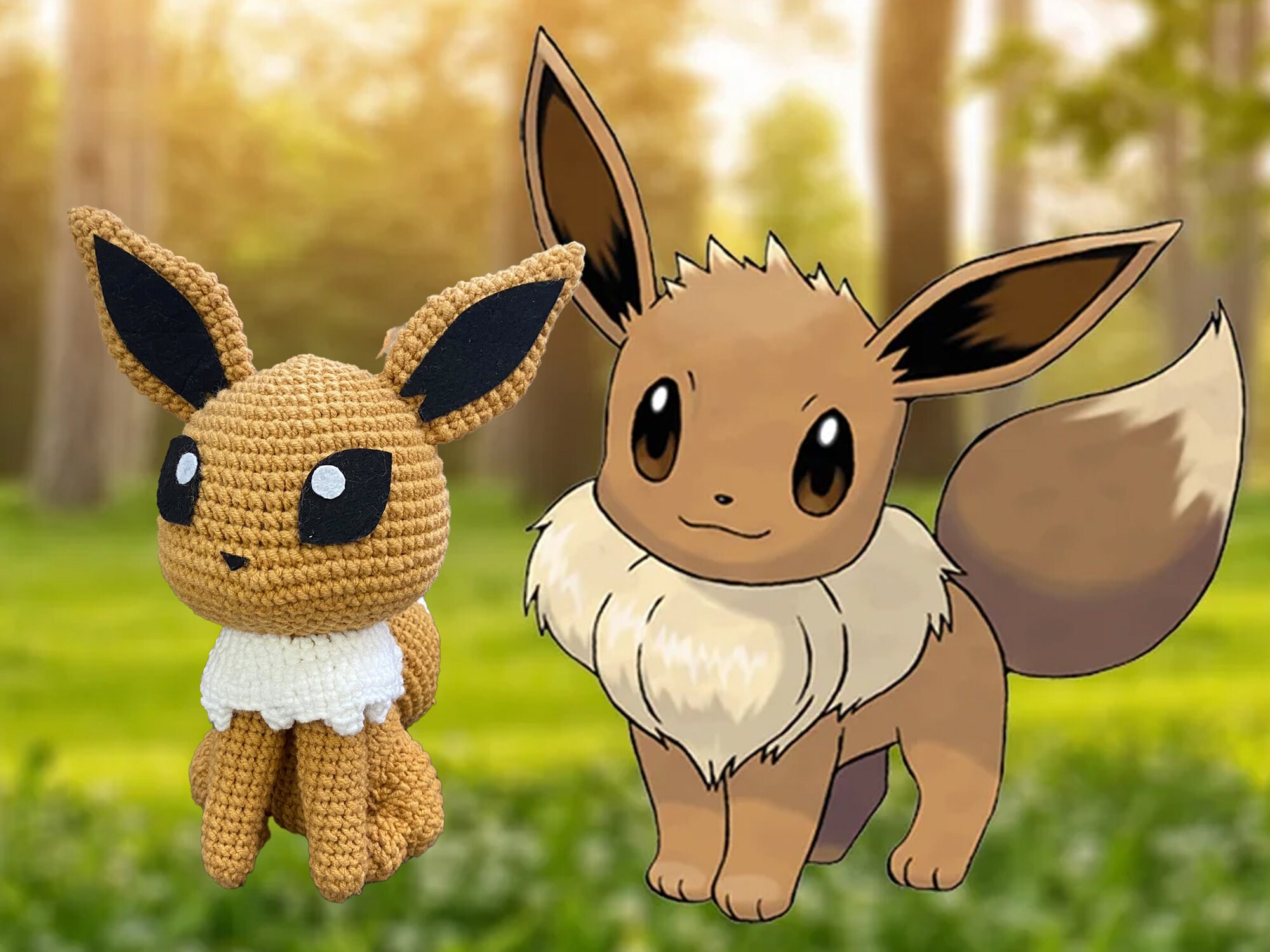 Handmade Eevee Pokemon Plushie Handmade Pokemon Crochet - Etsy