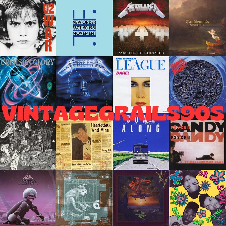 Best 80s Music Album Covers - Collage Retro - Wall Art - Home Decor ...