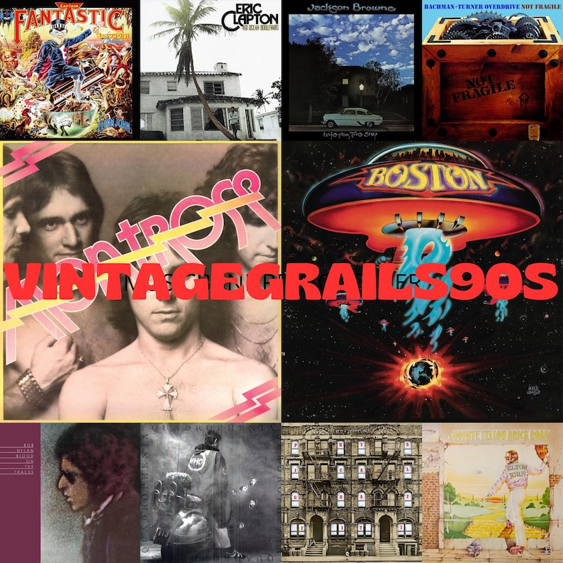 Best 70s Music Album Covers - Collage Retro - Wall Art - Home Decor ...