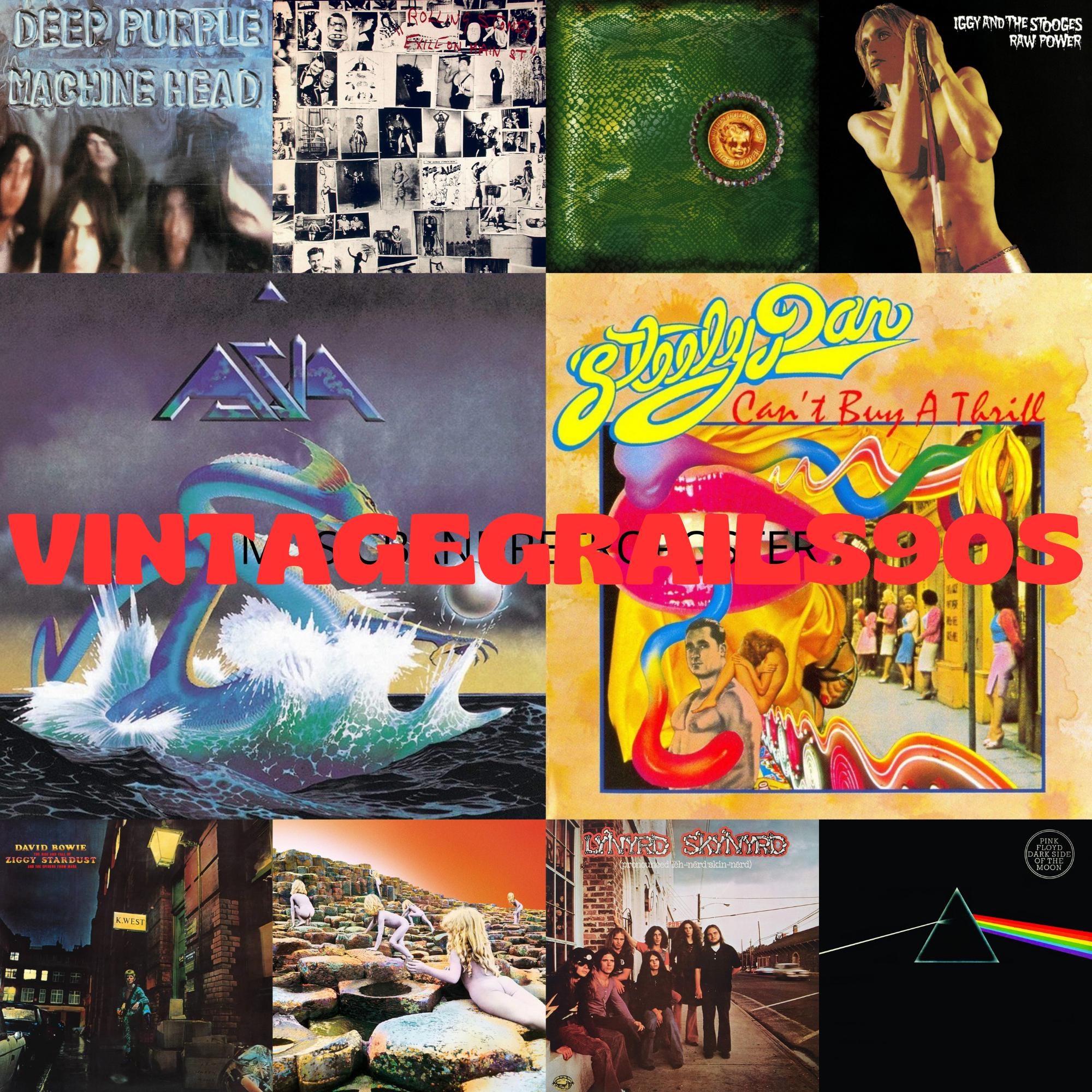 Best 70s Music Album Covers - Collage Retro - Wall Art - Home Decor ...