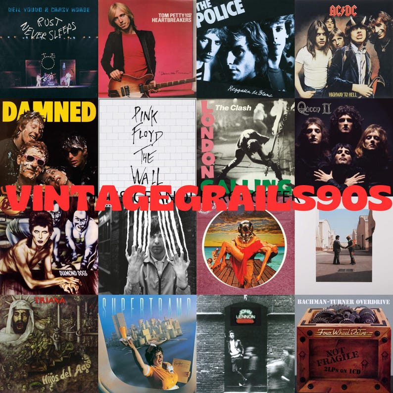 Best 70s Music Album Covers - Collage Retro - Wall Art - Home Decor ...