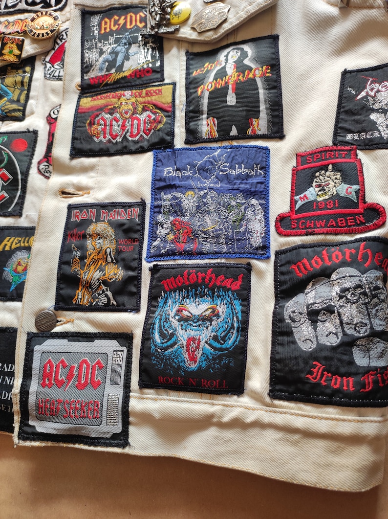 80s Patched Vest / Iron Maiden, AC-DC, Metallica, Dio, Motorhead ...
