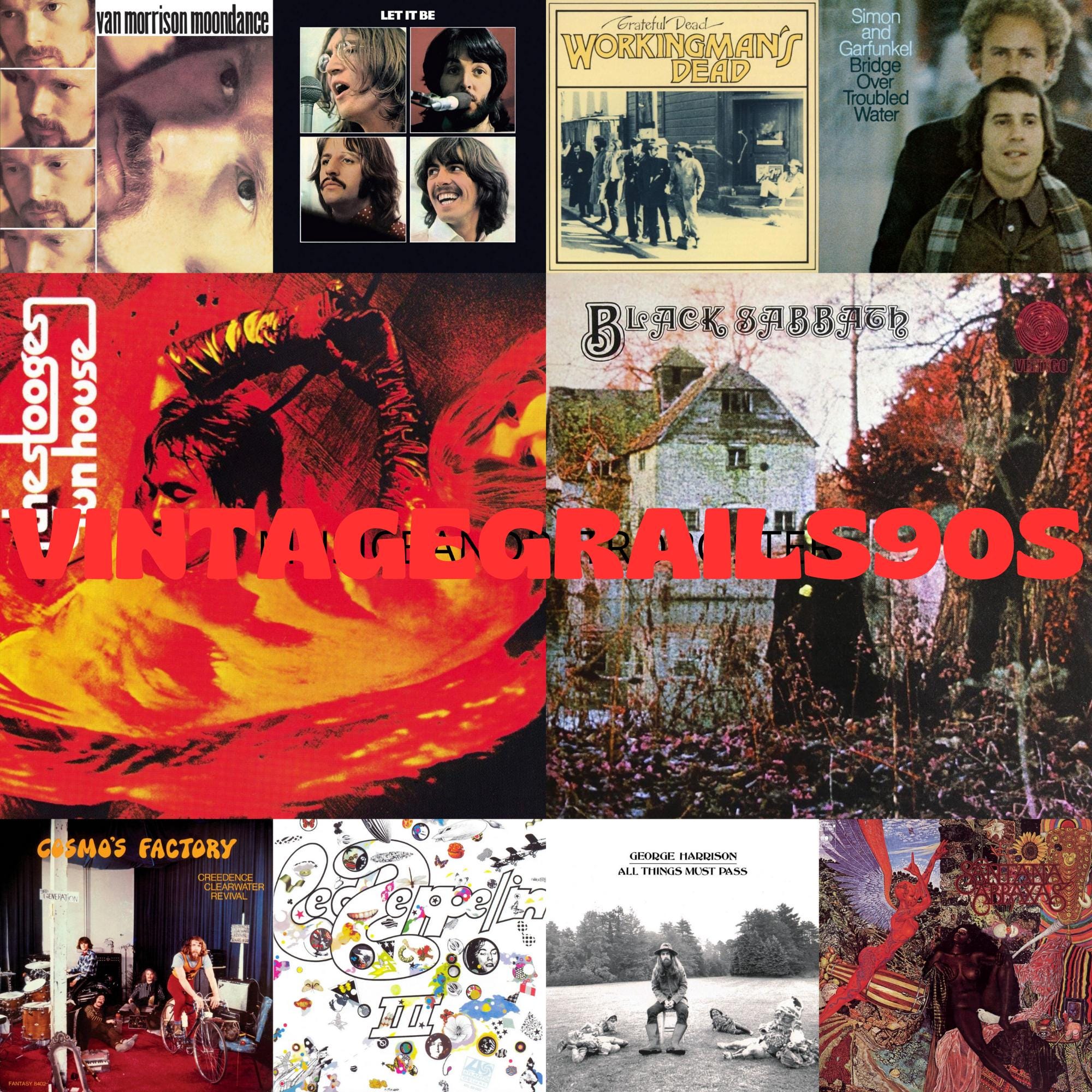 Best 70s Music Album Covers - Collage Retro - Wall Art - Home Decor ...
