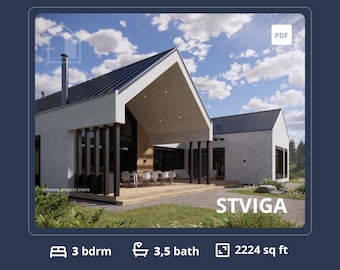 Trio House Plans Modern Scandinavian Farmhouse 3292 SQ FT 4 Bedroom 2.5 ...