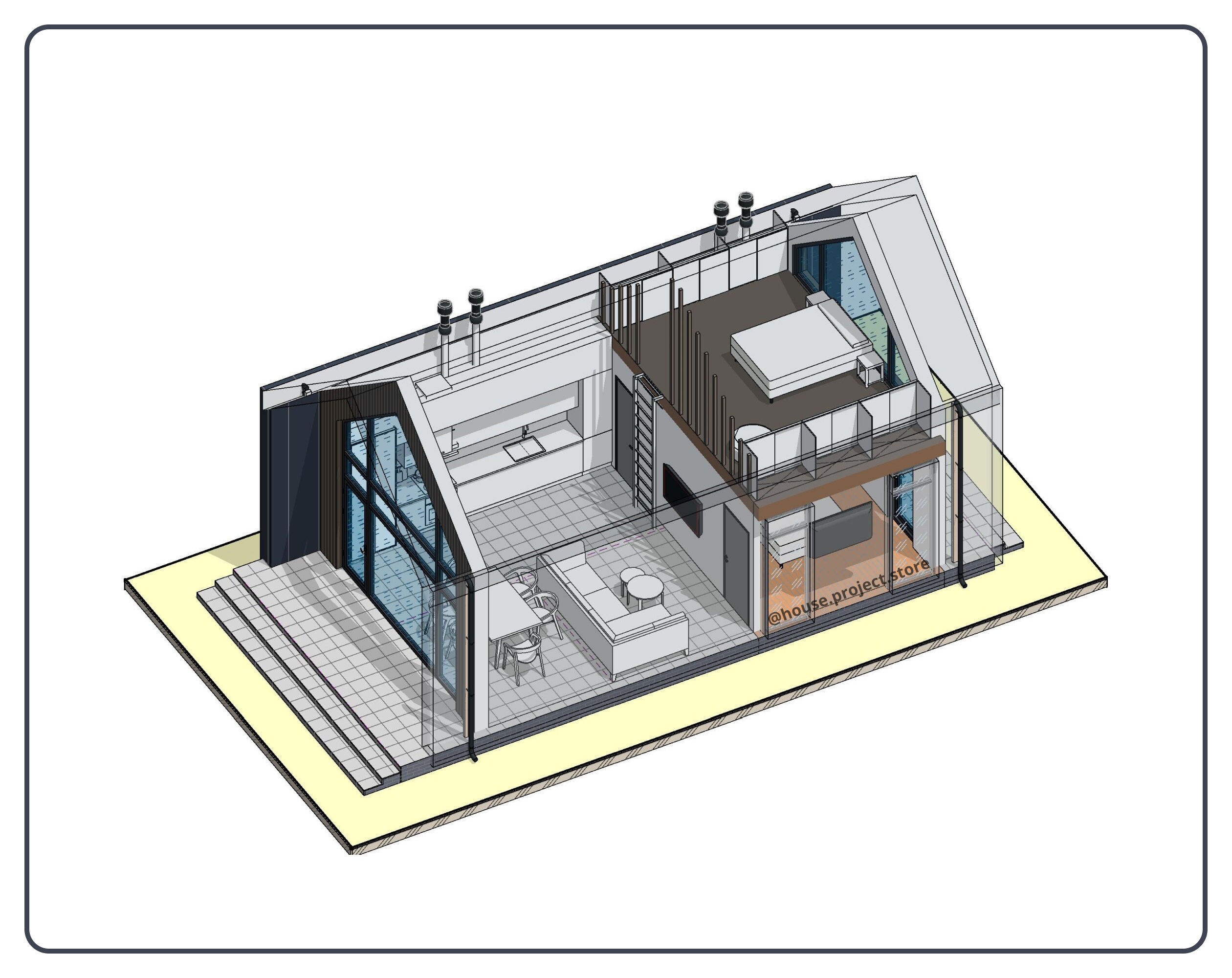 Skandinavian House With 2 Bedroom and Loft, Barndominium Floor Plans ...
