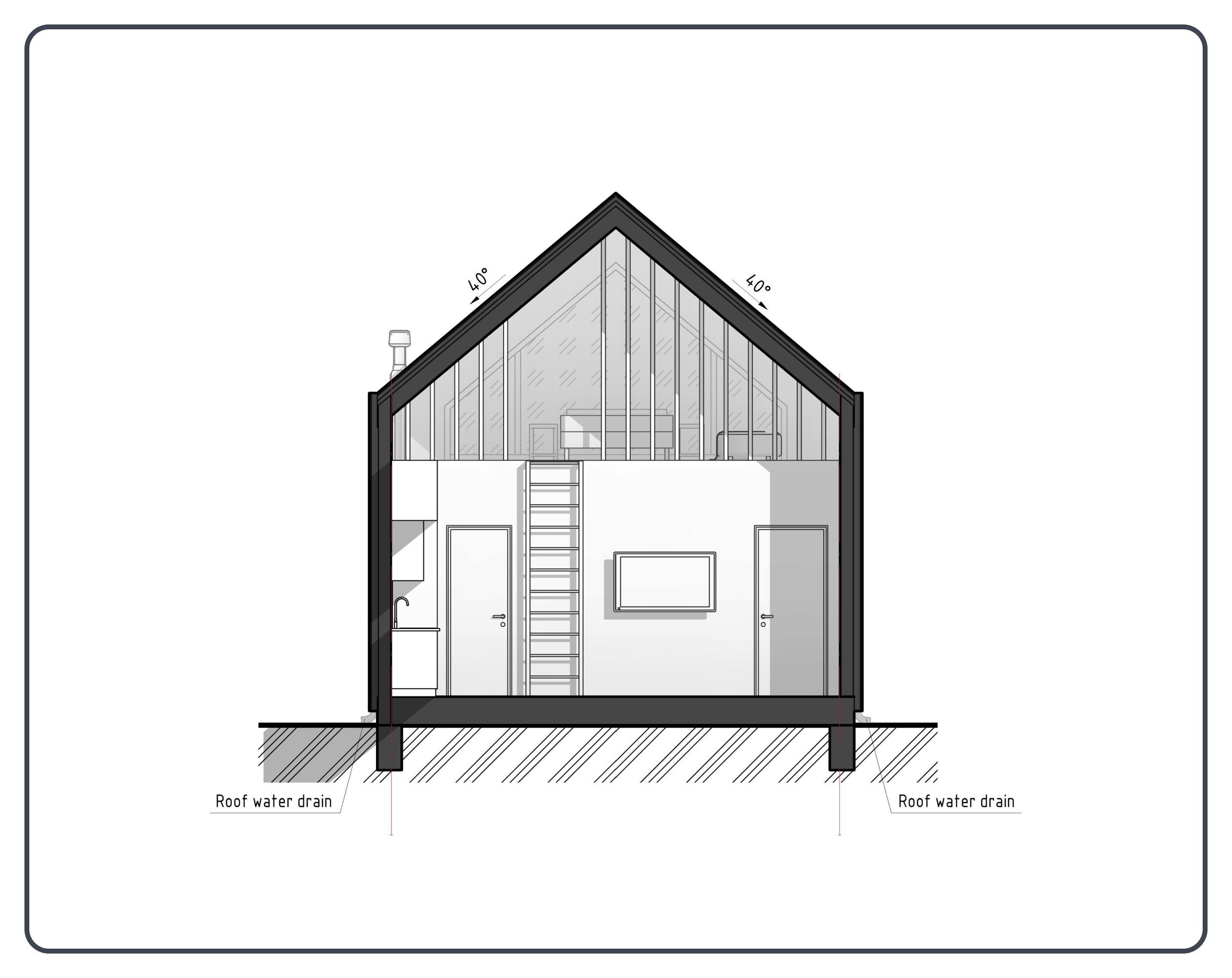 2 Bedroom Barndominium Floor Plan, Tiny House ADU, 45x20 Modern Cabin ...