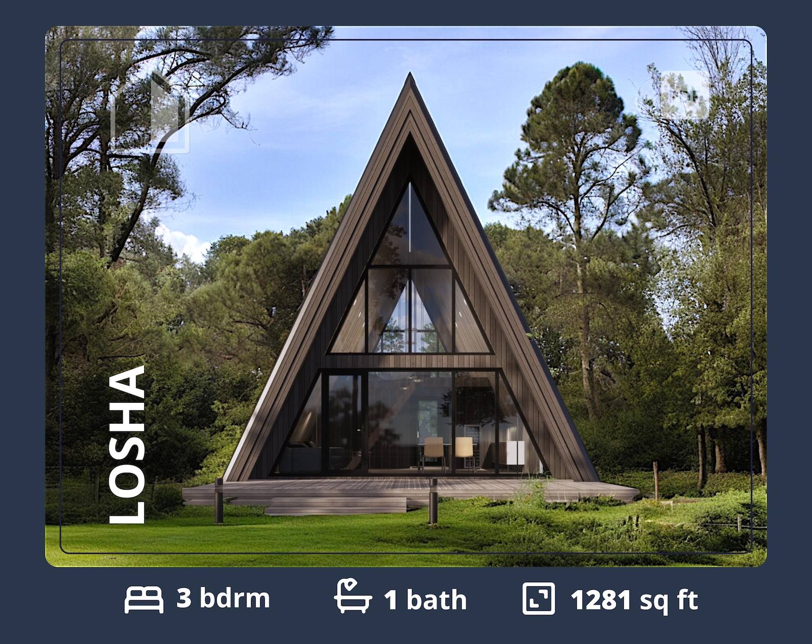 1200 Sq.ft. A Frame Floor Plans, 3 Bedrooms Cabin House Plans, Guest ...