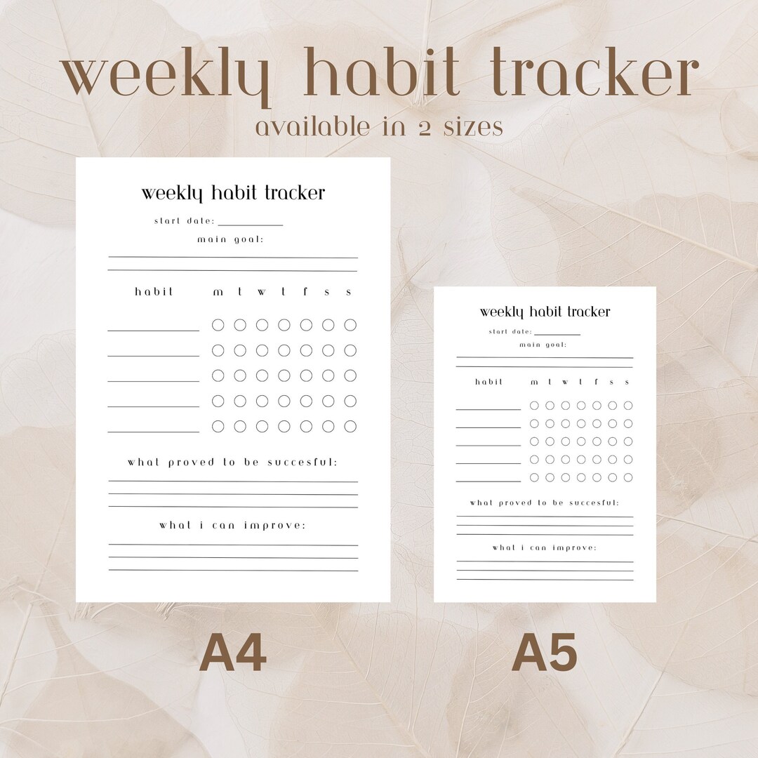 Simple Weekly Habit Tracker | Habit Tracker Template | Printable ...