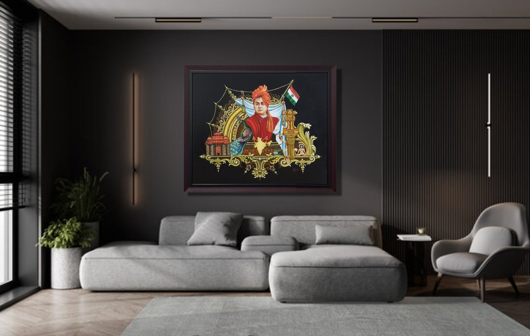 Swami Vivekananda Wall Paintings, Original Oil Canvas Wall Paintings ...