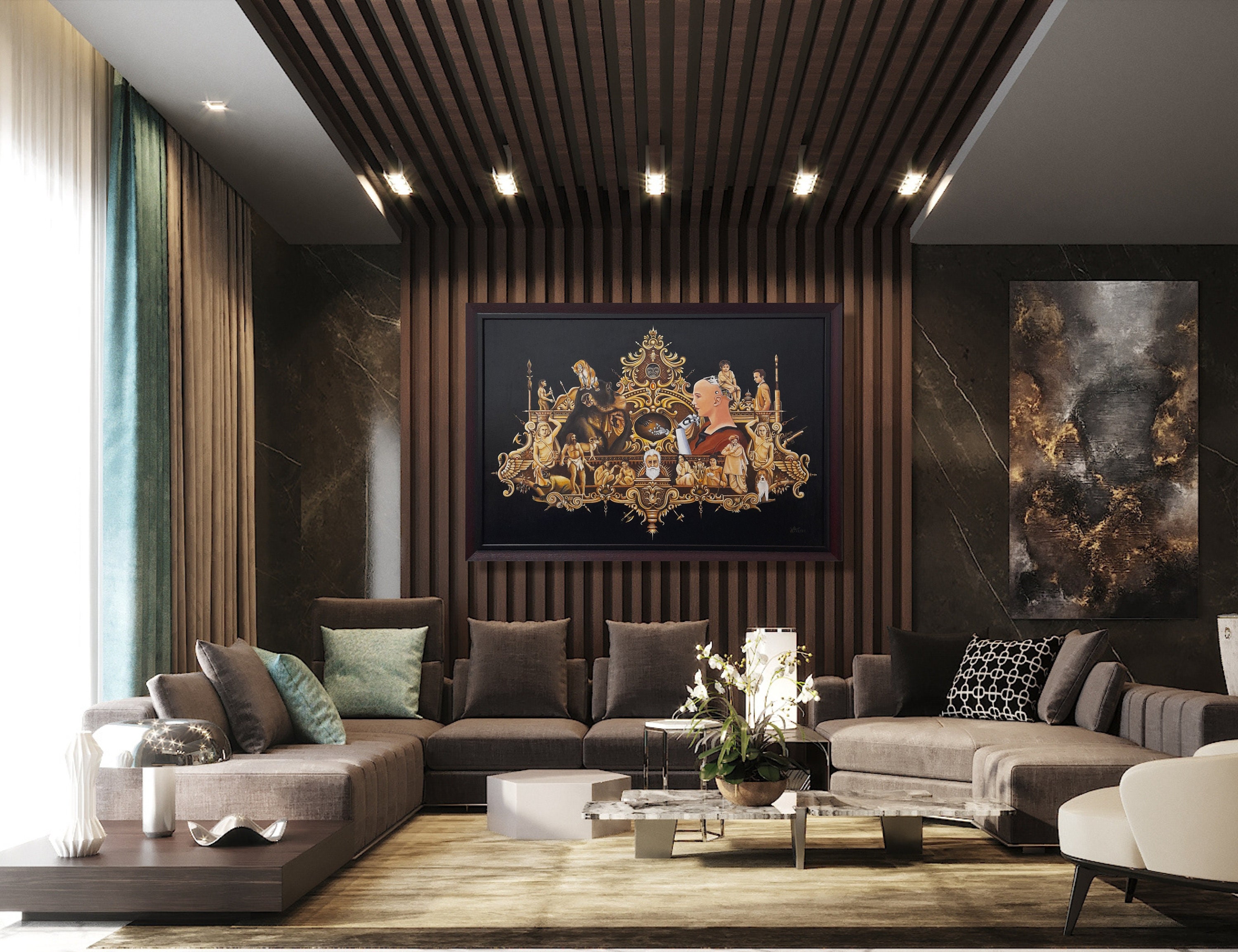 Luxury Room Wall Canvas Paintings, Acrylic Paintings Living Room ...
