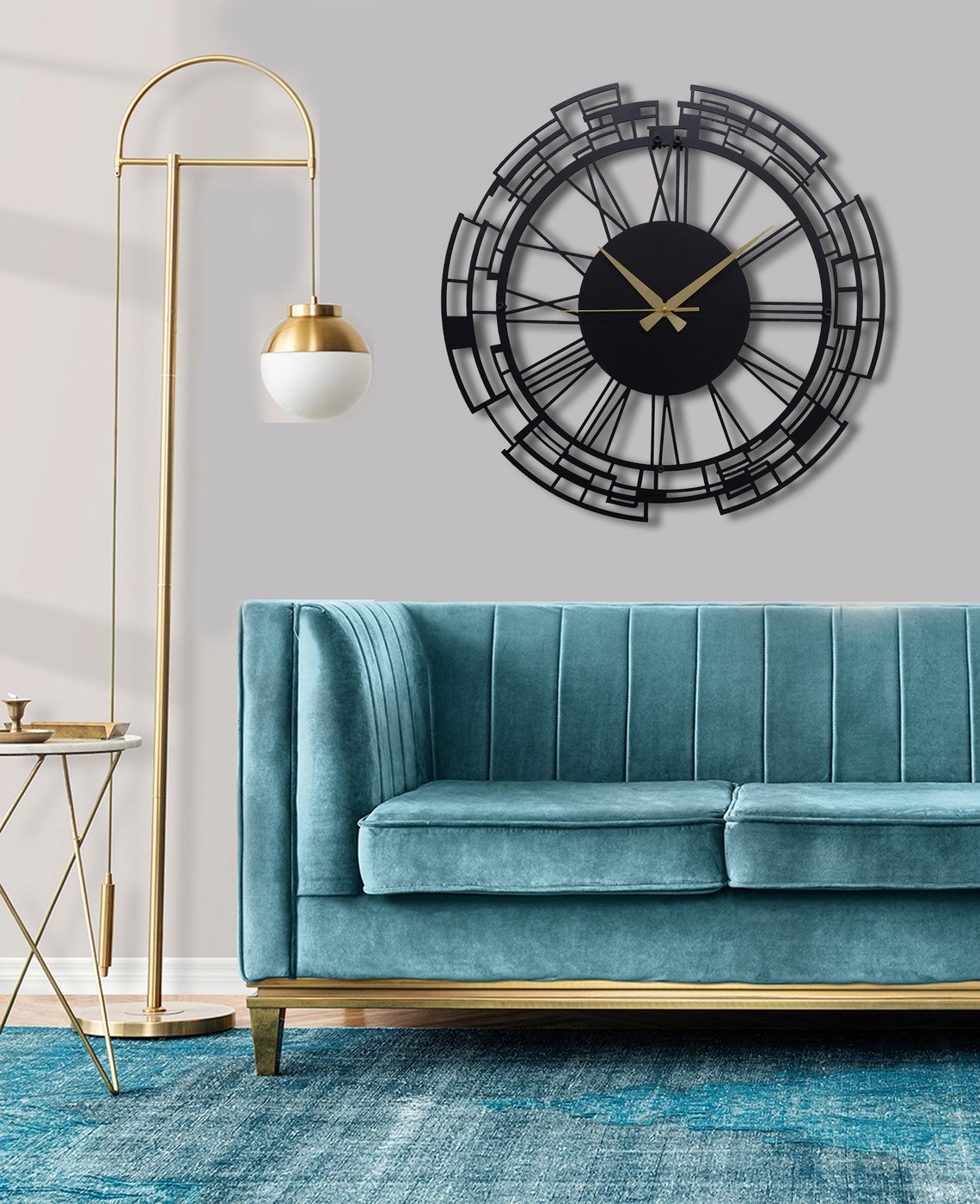 Handmade Large Black Metal Wall Clock: Contemporary Silent Wall Art - Etsy