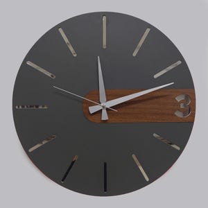 Wooden Modern Wall Clock, Silent Unique Wall Clock, Modern Home Decor ...