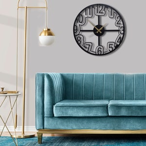 Handmade Metal Wall Clock: Large Contemporary Black Clock - Etsy