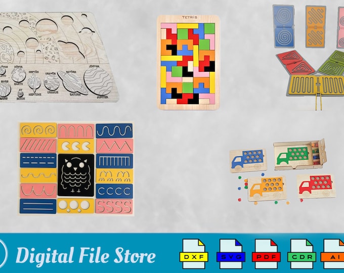 Fruit Puzzle for Kids, Laser Cut Toy Files, Laser File Educational Svg ...