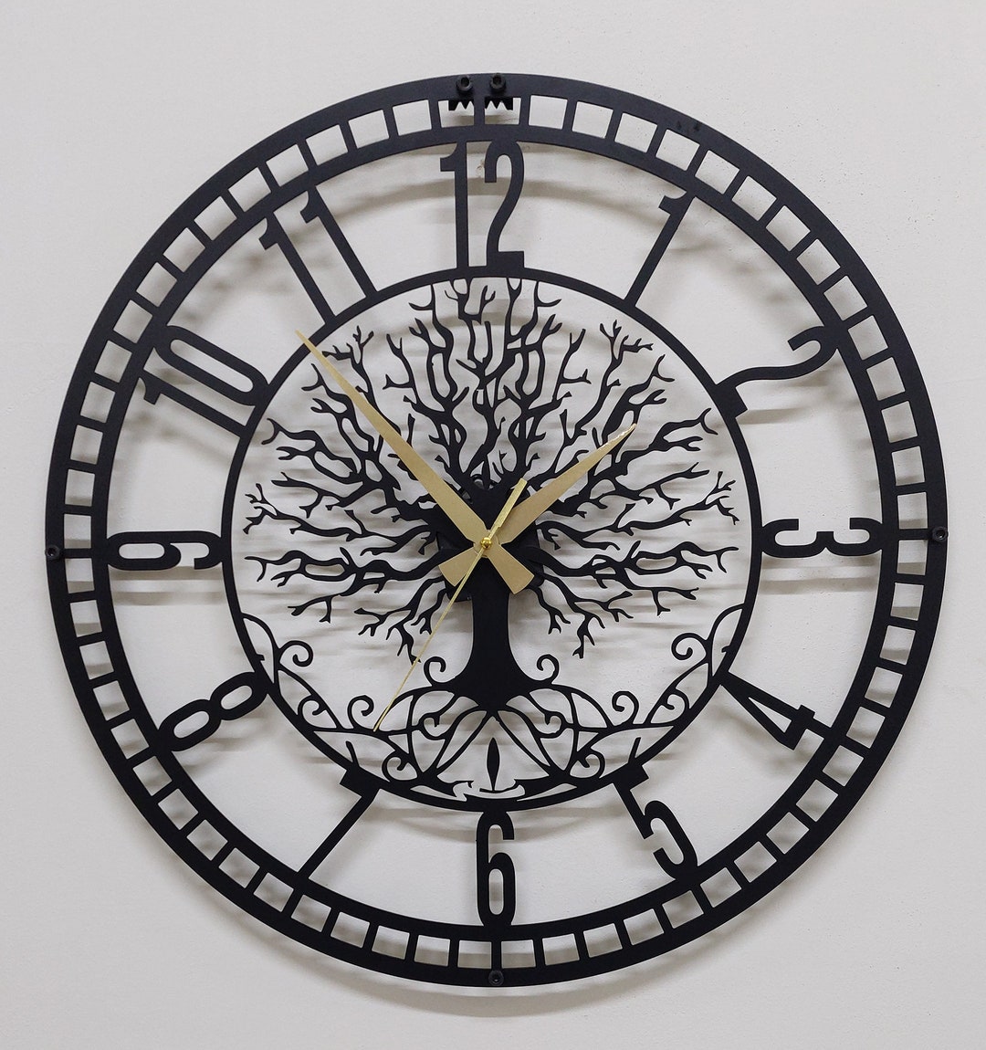 Handmade Metal Tree of Life Wall Clock - Oversized Living Room Decor - Etsy