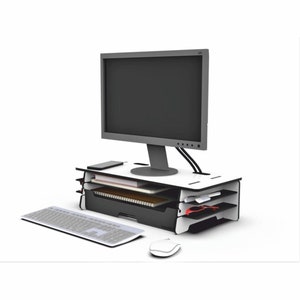 Laser Cut Monitor Stand File: Wooden Desktop Organizer (SVG, DXF, PDF ...