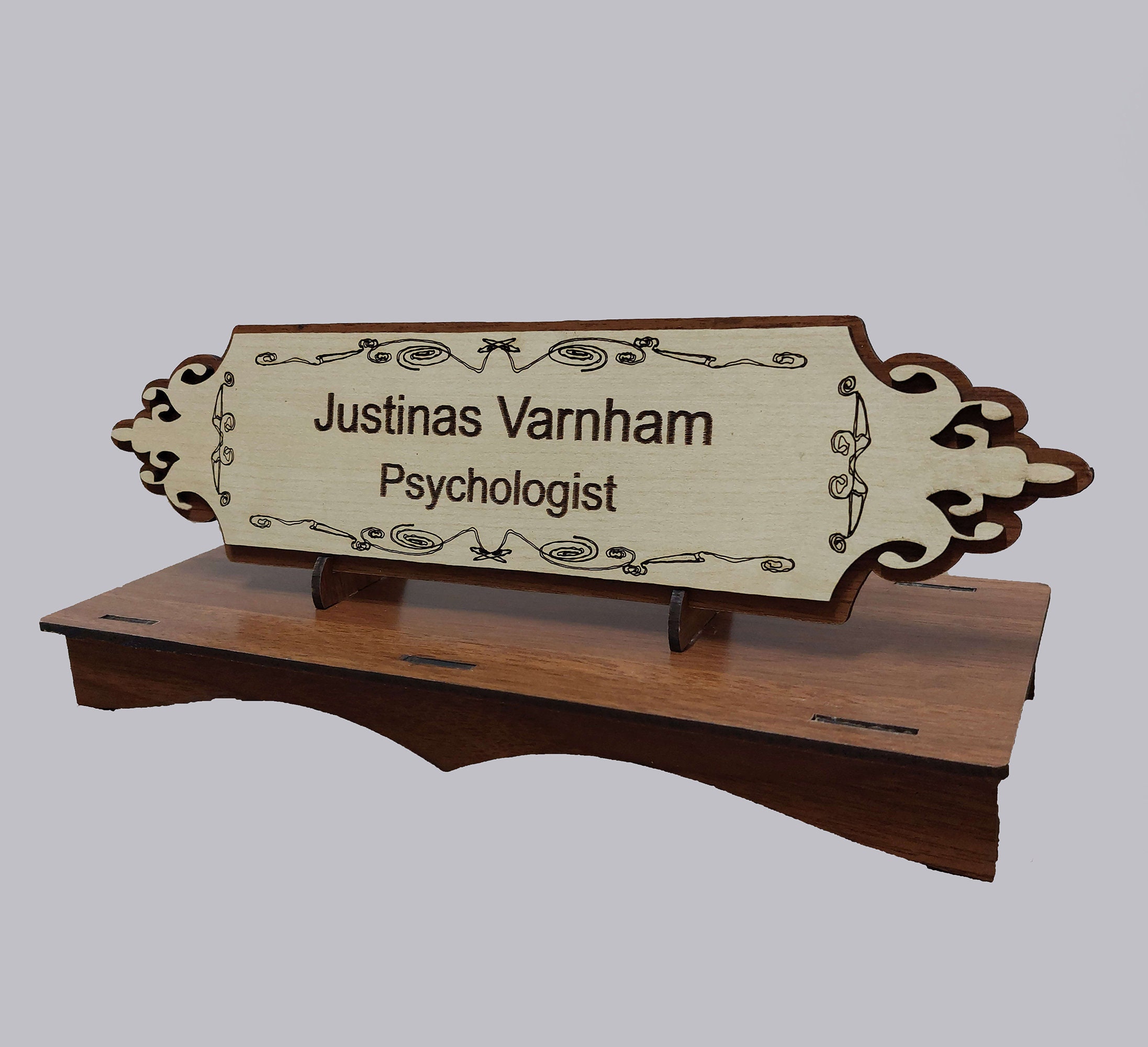 Office Name Plate Stand SVG Digital Files Desk Name Plate Glowforge ...