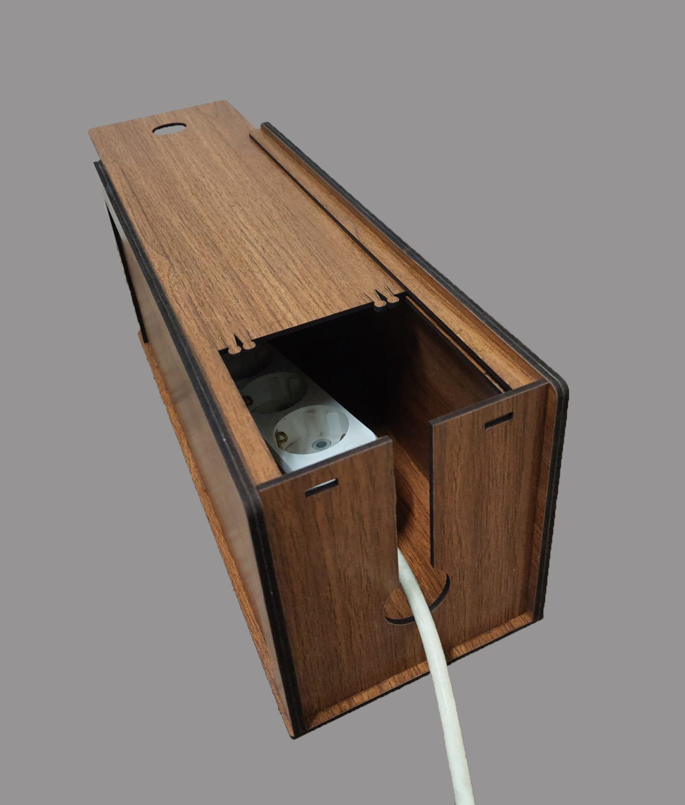 Personalized Wooden Cable Organizer, Box, Wire Storage Box, Cord ...