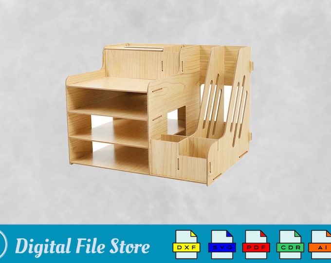Desktop Organizer Laser Cut File SVG, DXF, Cdr, Ai - Etsy