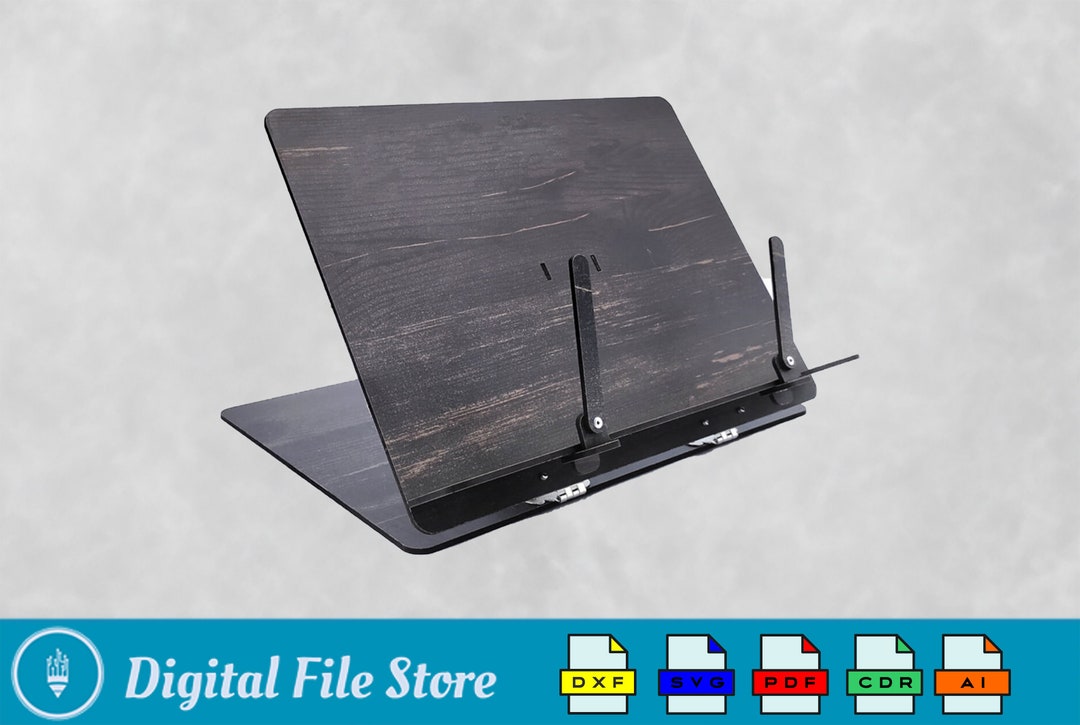 Laser Cut Book Stand SVG DXF: Wood Bookshelf Template (digital Download ...