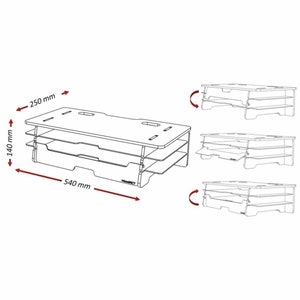 Laser Cut Monitor Stand File: Wooden Desktop Organizer (SVG, DXF, PDF ...