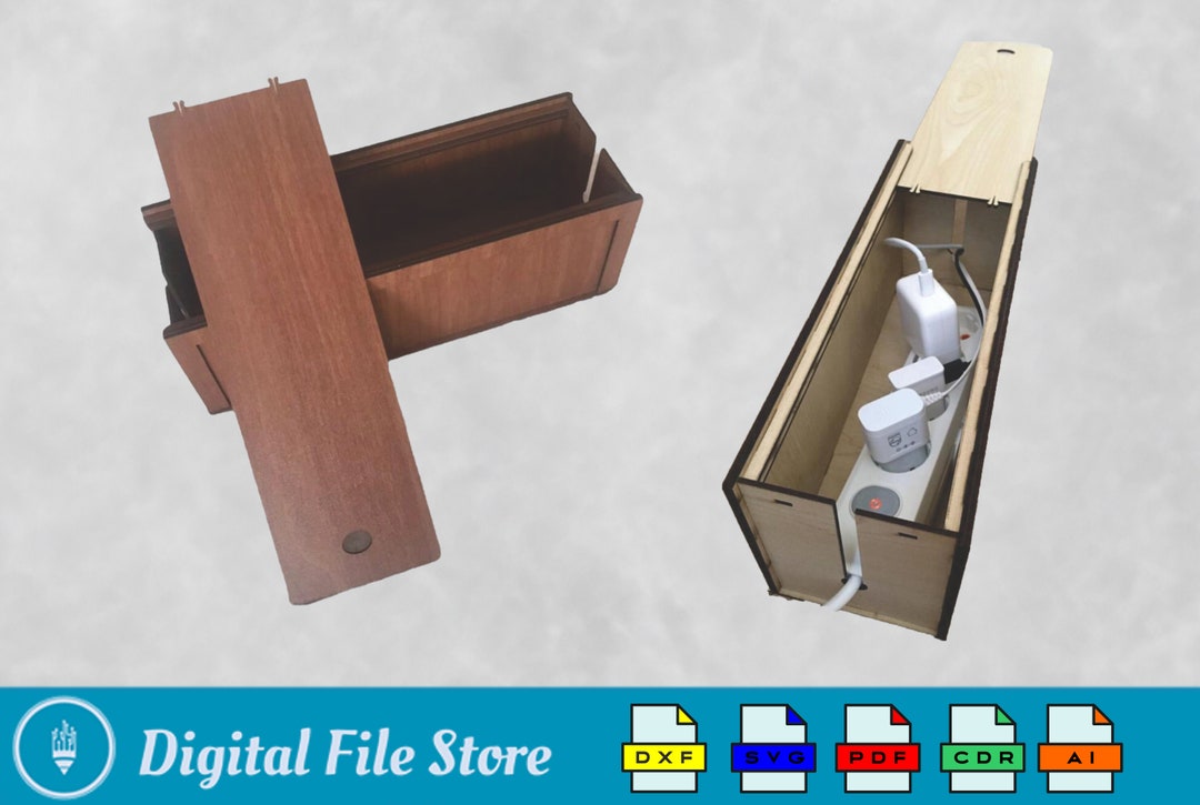 Cable Organizer Storage Box Laser Cut Dxf Svg Cdr Pdf Files Vector ...