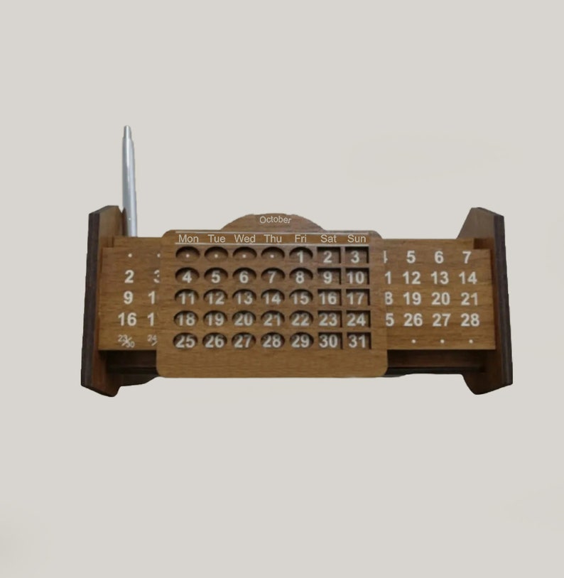 Perpetual Calendar Digital Download File, Calendar Svg, Pen Holder With ...