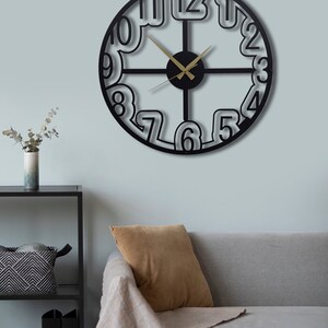 Handmade Metal Wall Clock: Large Contemporary Black Clock - Etsy