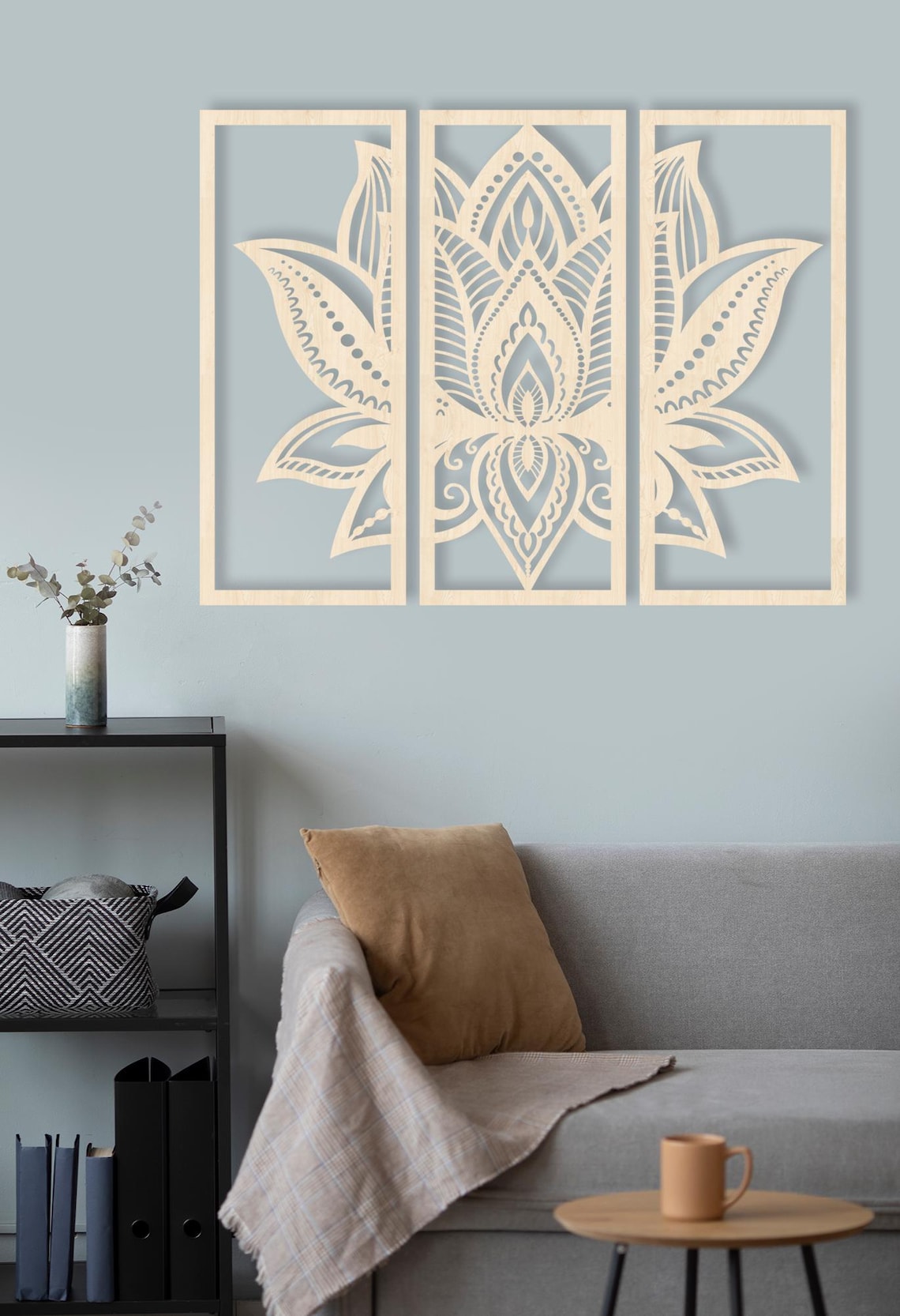 Lotus Flower Wood Wall Panel: Natural Tree Wood Art - Etsy