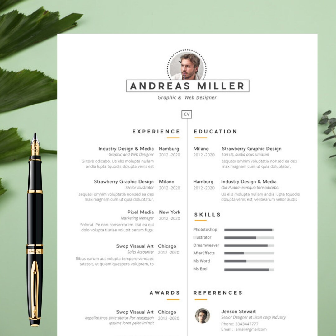Web Designer Resume Template UX Design Resume Graphic - Etsy
