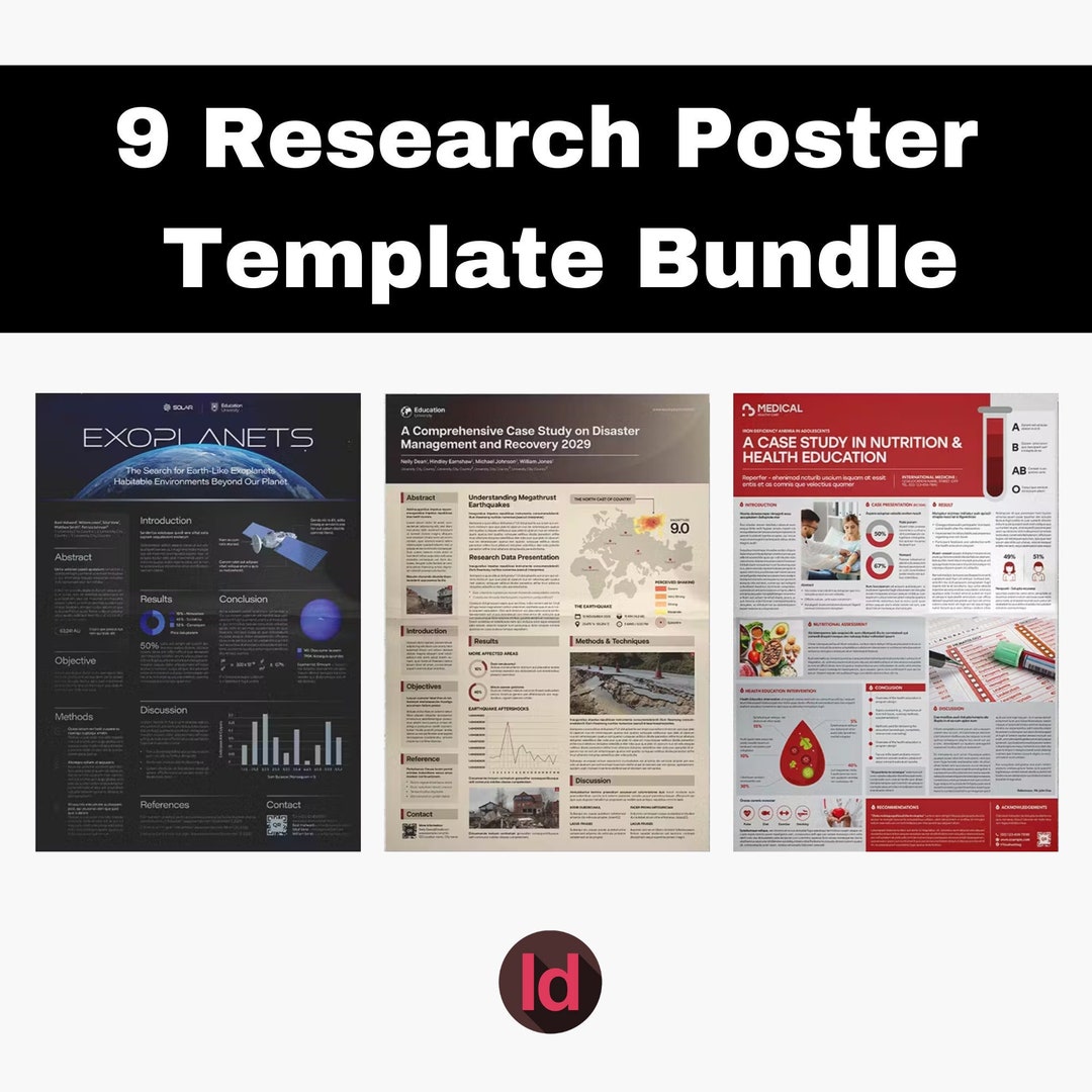 9 Research Poster Template Bundle, Academic Scientific Medical Research ...