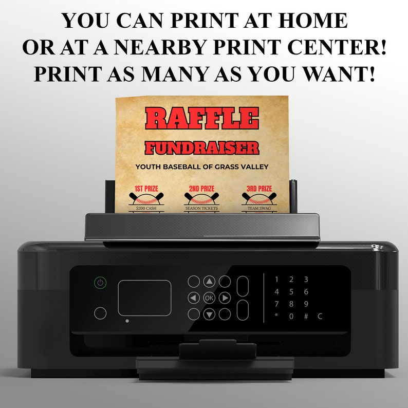 Editable Raffle Fundraiser Flyer Template, Digital Raffle Ticket ...