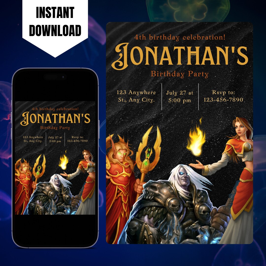 Editable World of Warcraft Invitation Digital World of - Etsy