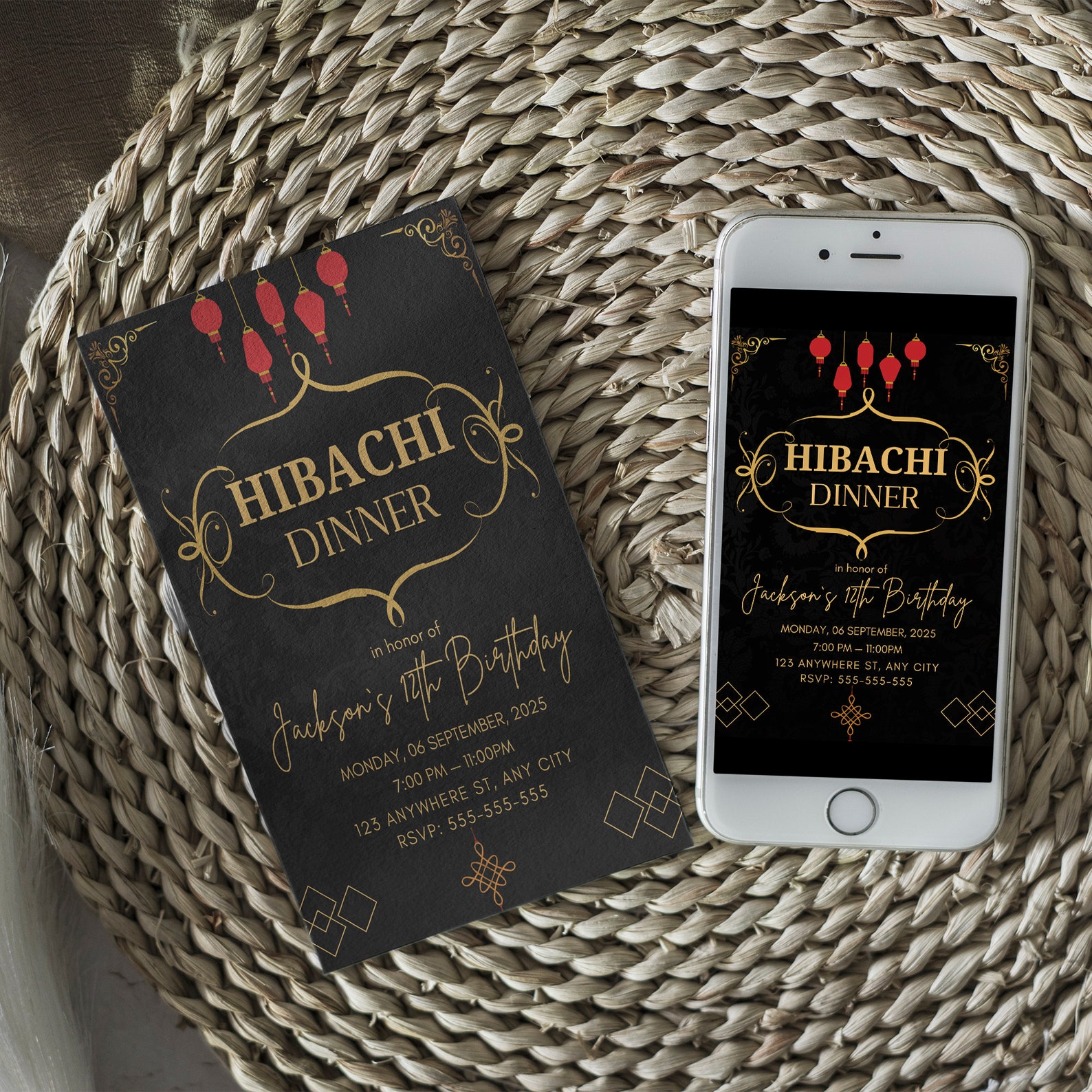 Editable Hibachi Birthday Dinner Invitation, Printable Hibachi Party ...