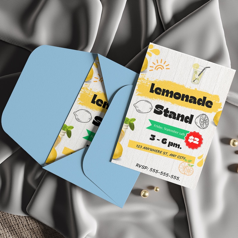 Editable Lemonade Stand Flyer Template, Digital Summer Fundraiser Flyer ...