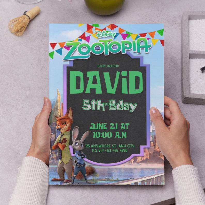 Editable Zootopia Birthday Invitation Zootopia Themed Party - Etsy