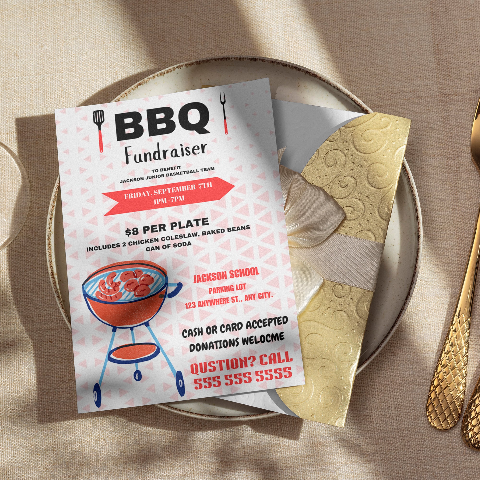 Editable BBQ Fundraiser Flyer Template, Digital Barbecue Fundraiser ...