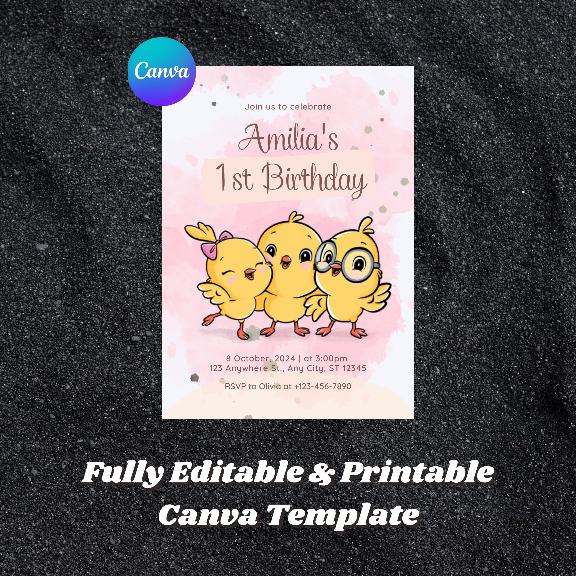 Editable Canticos Birthday Invitation Girl Birthday Party - Etsy