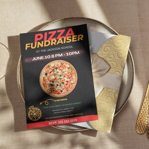 Editable Pizza Fundraiser Flyer Template, Digital Pizza Dinner Flyer ...