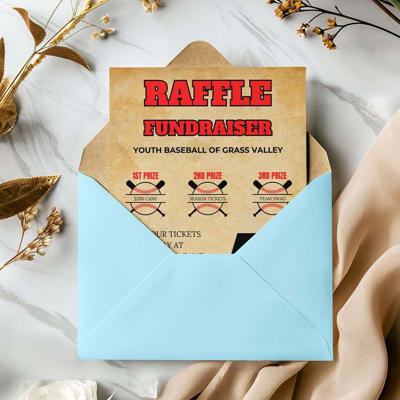 Editable Raffle Fundraiser Flyer Template, Digital Raffle Ticket ...