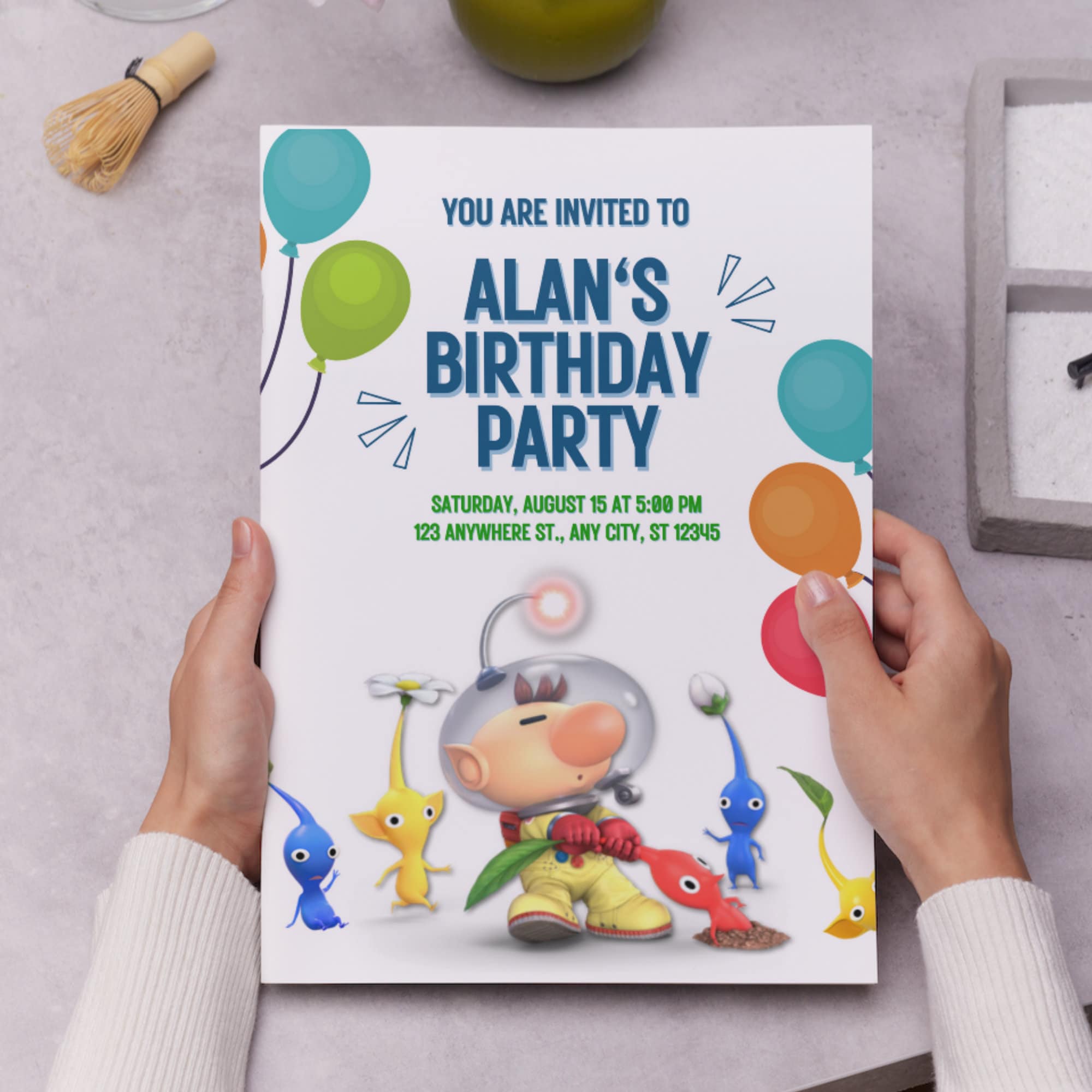 Editable Pikmin Invitation Digital Pikmin Birthday - Etsy