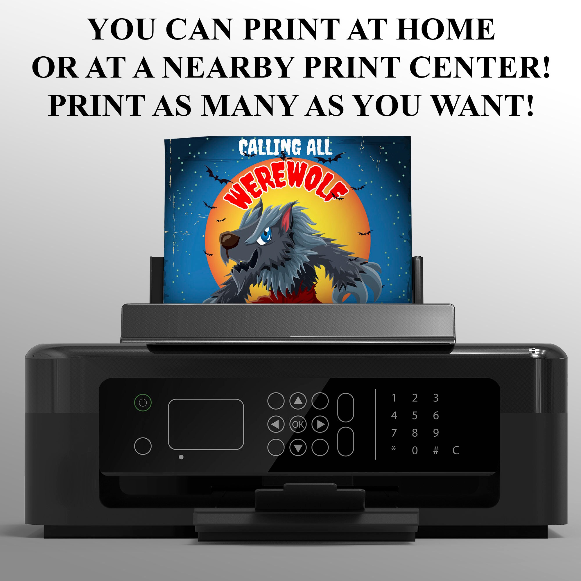 Editable Werewolf Birthday Party Invitation: Halloween Theme (digital ...