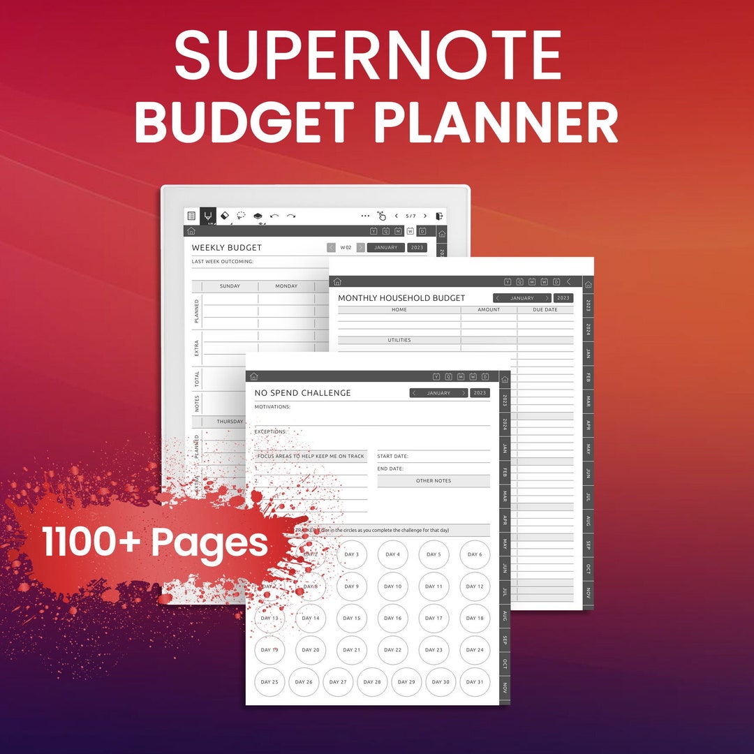 Supernote Budget Planner Template, Supernote Template, Supernote A5X ...