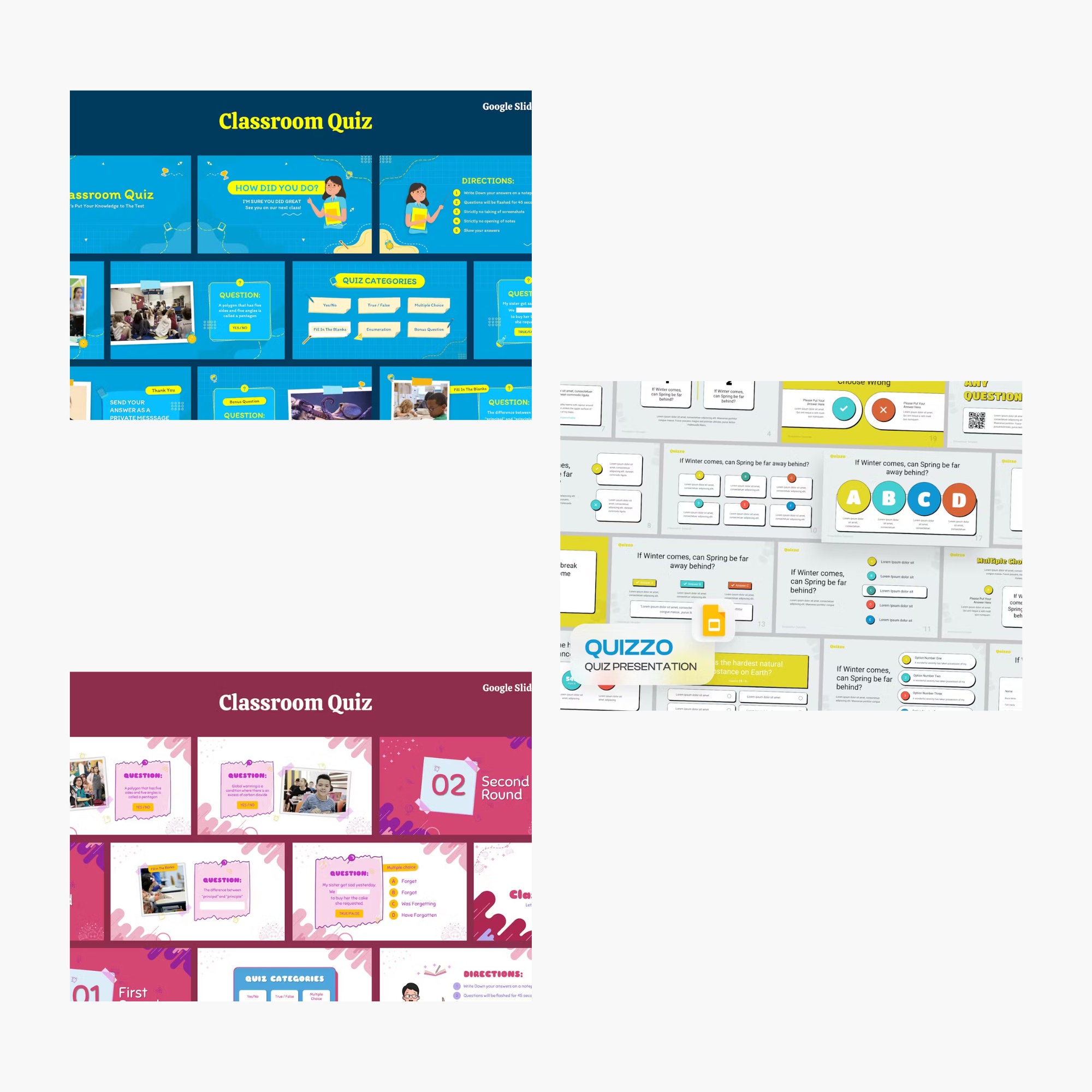 10 Classroom Google Slides and Powerpoint Presentation Template Bundle ...
