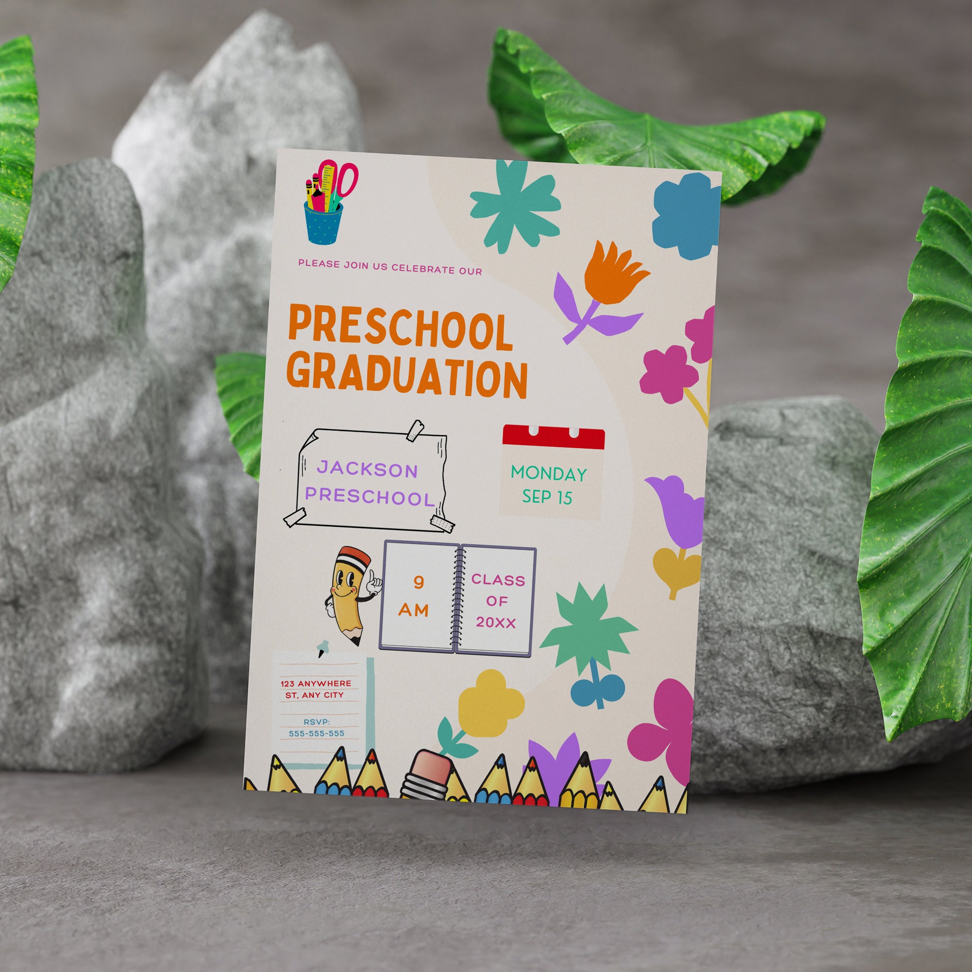 Editable Preschool Graduation Invitation, Printable Moving up Ceremony ...